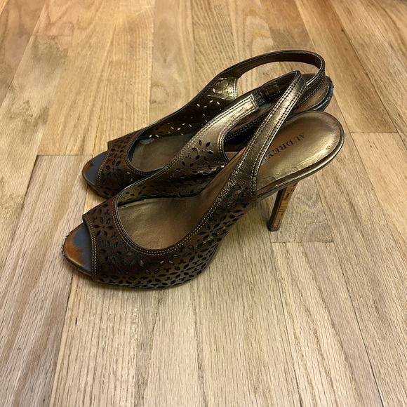 Audrey Brooke | Shoes | Copper Colored Sling Back Heels Wcork Platform ...